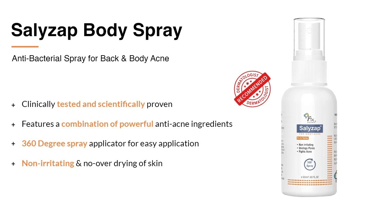Fixderma 2% Salicylic Acid Salyzap Body Acne Skin Treatment Spray Price ...