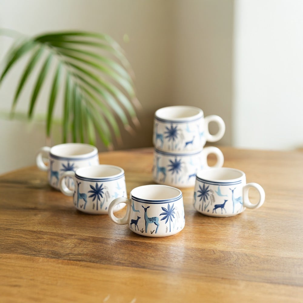 ExclusiveLane Deer & Floral Tea Cup Set (Ceramic) Price - Buy Online at ...