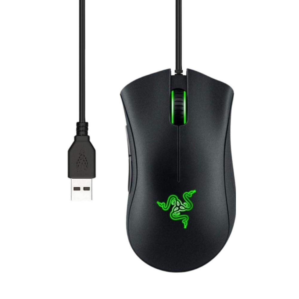 Razer DeathAdder Essential Wired Gaming Mouse (Single-Color Green ...