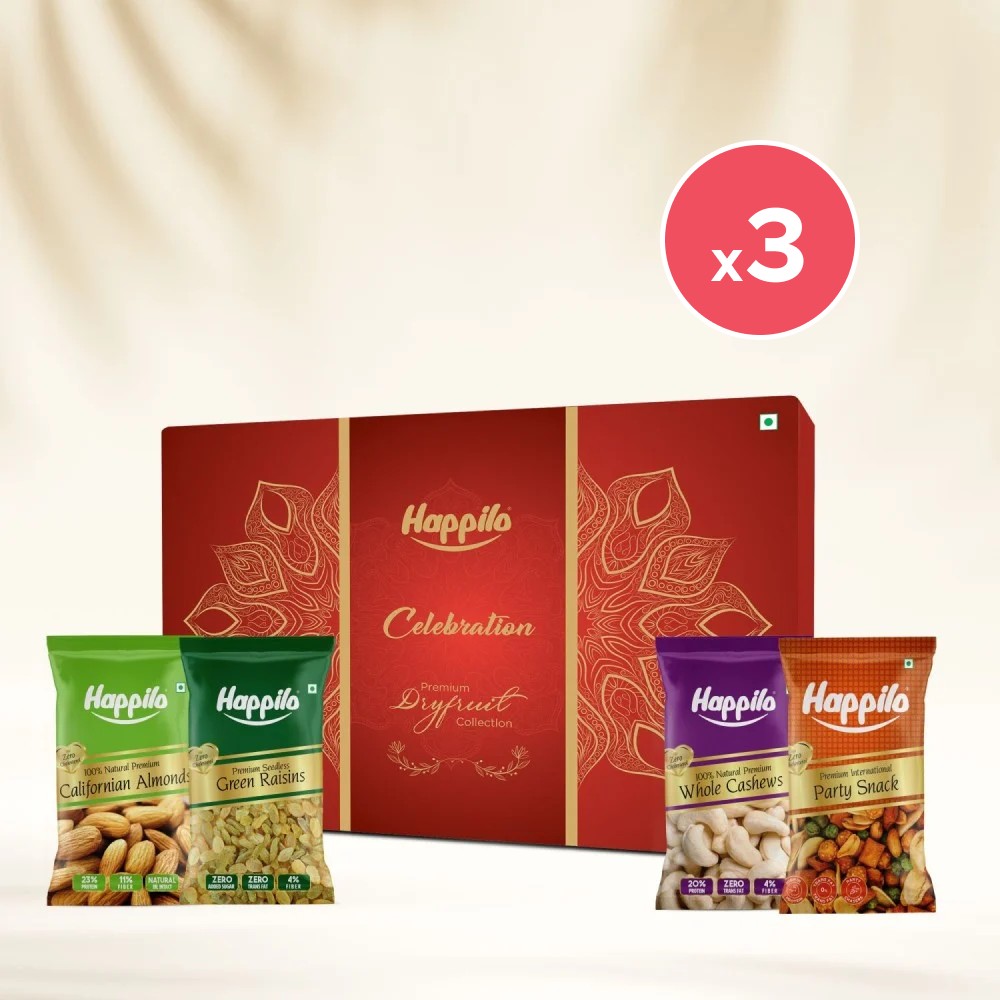 Happilo Celebration Dry Fruits Gift Pack - Pack of 3 Price - Buy Online ...