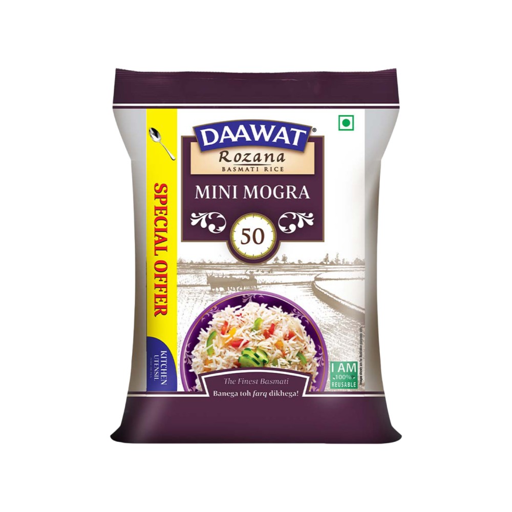 Daawat Rozana Mini Mogra Basmati Rice (Medium Grain) Price - Buy Online ...