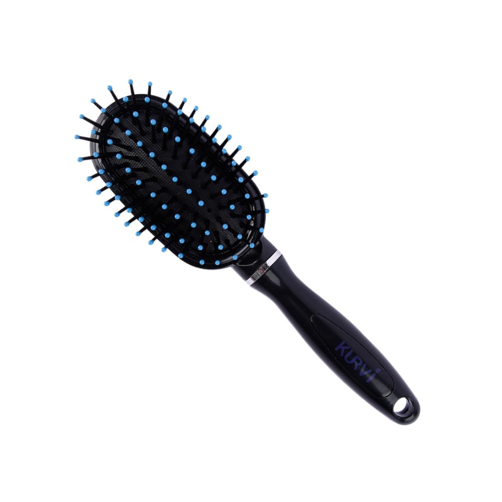 Kurvi Compact Cushioned Hair Brush (Black) Price - Buy Online at ₹210 ...