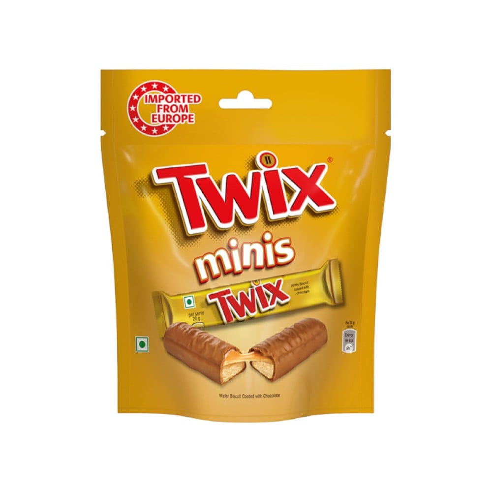 Twix Minis Cookie Caramel Filled Bar Chocolate Pack Price - Buy Online ...