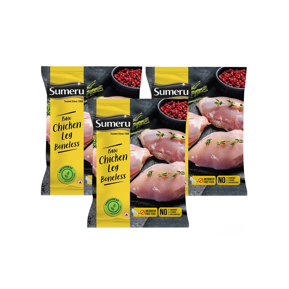 Sumeru Raw Chicken Leg (Boneless) - Frozen - Pack of 3 Price - Buy ...