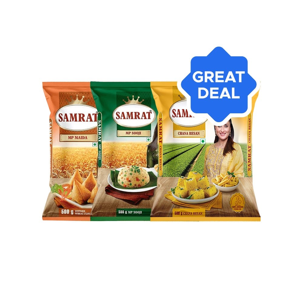 Samrat MP Sooji/Rava + Maida + Besan Combo Price - Buy Online at Best ...
