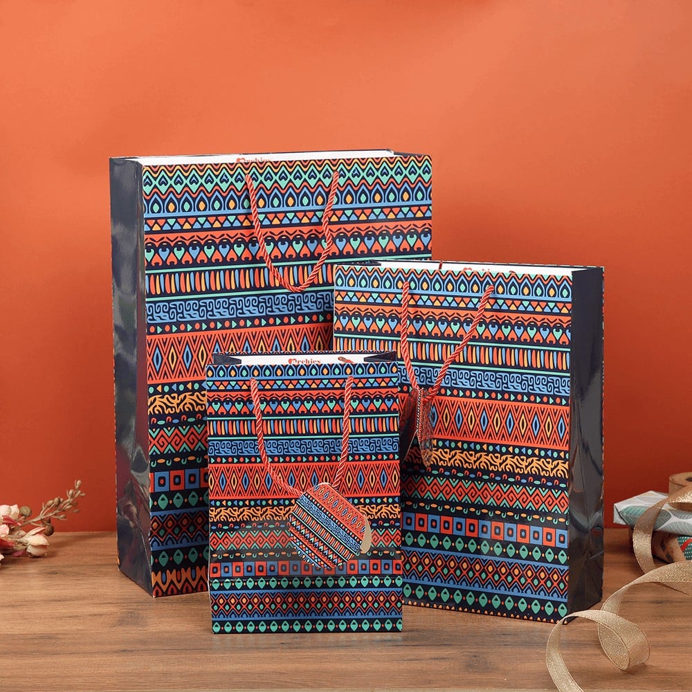Archies Blue Printed Paper Gift Bag (S, M, L) (Multicolour) Price - Buy ...