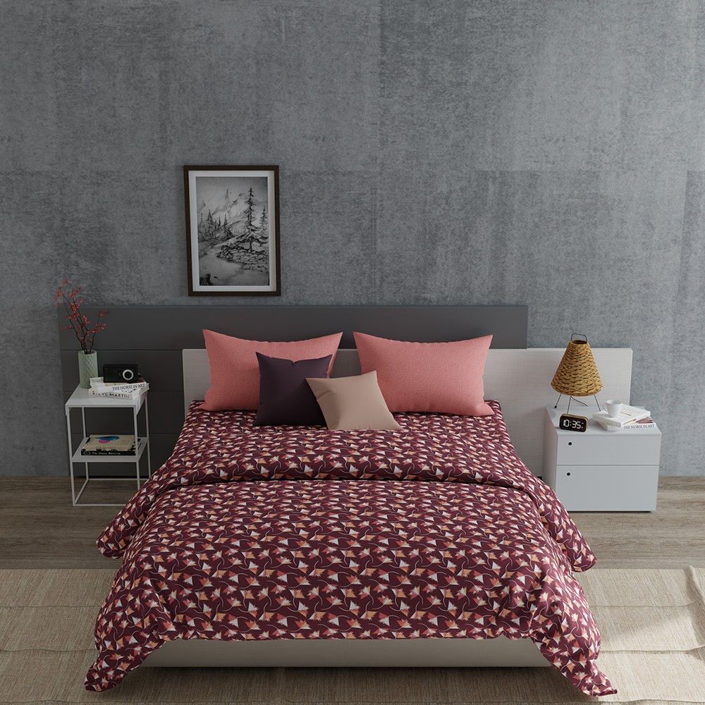 myTrident Everyday Cotton Double Bedsheet (120 TC, Atlas Mauve) Price ...