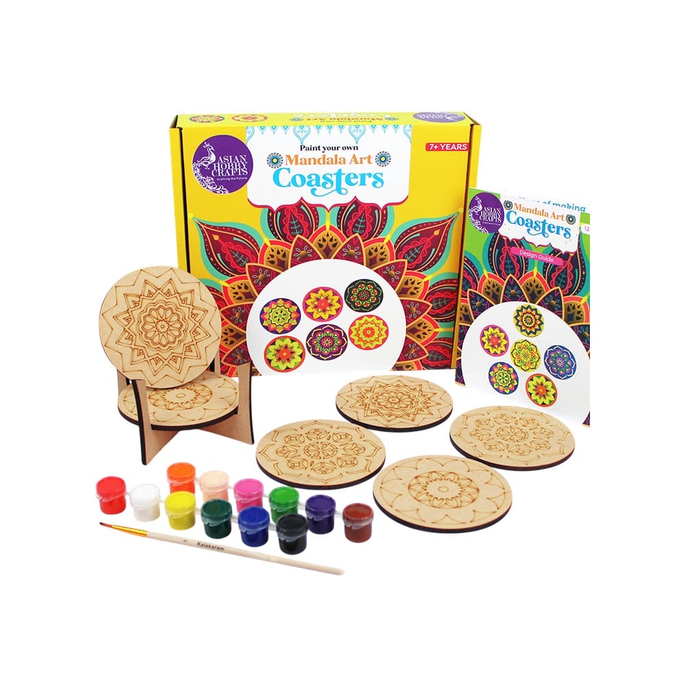Asian Hobby Crafts Mandala Art Coaster Painting Kit (Multicolour) Price ...