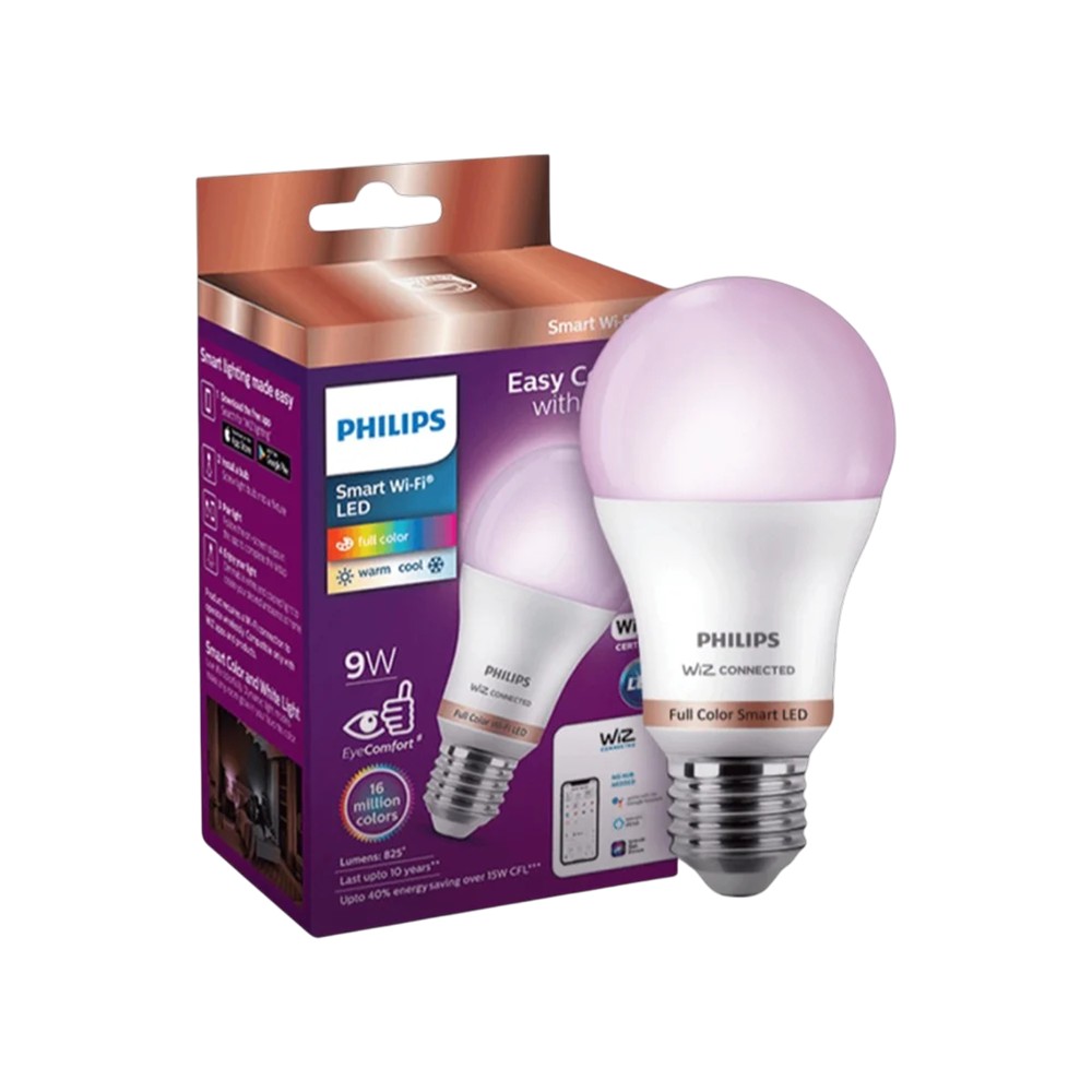Philips Lighting Wiz Wi-Fi Enabled 9 W Smart Bulb (Multicolour) Price ...