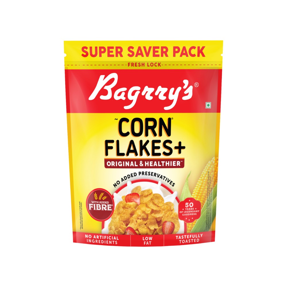 Bagrry's Corn Flakes Plus Original & Healthier (with Fibre Power) Price ...