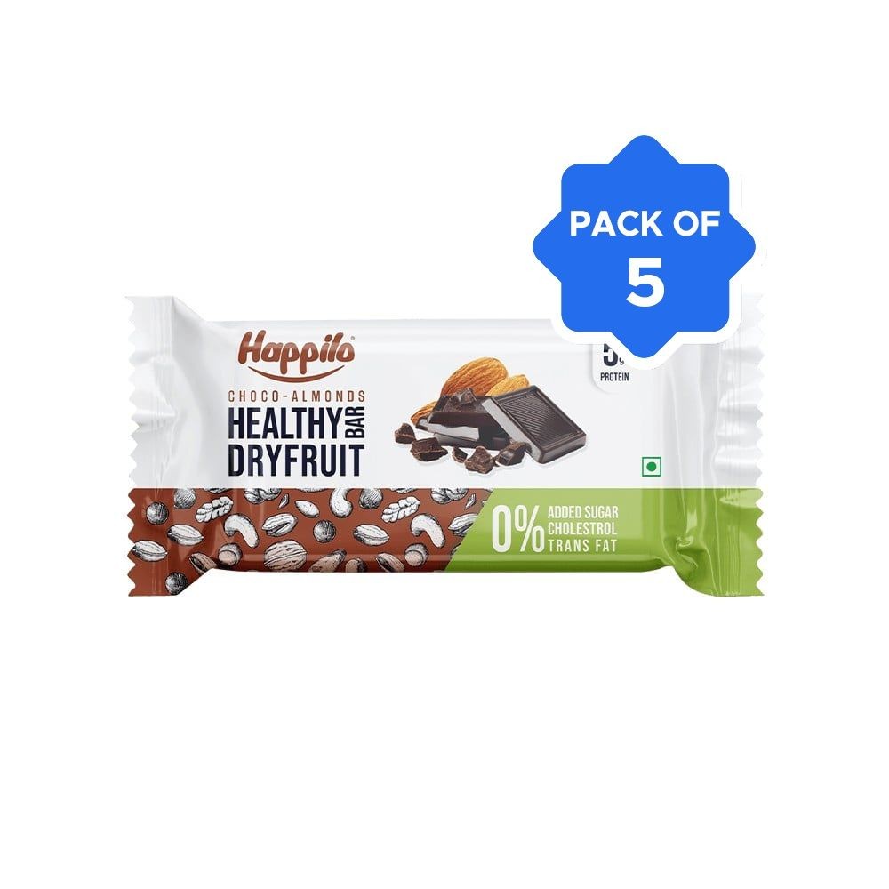 Happilo Choco-Almonds Healthy Dry Fruit Sweet Bar - Pack of 5 Price ...