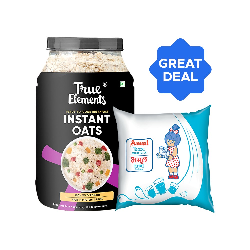 True Elements Instant Instant Oats - Gluten Free, 100% Wholegrain ...
