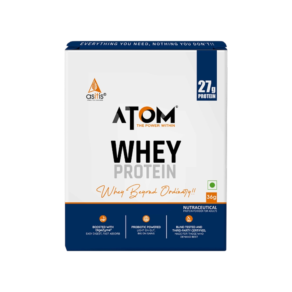 As-It-Is Nutrition ATOM Whey Protein with DigeZyme & Probiotics (Double ...