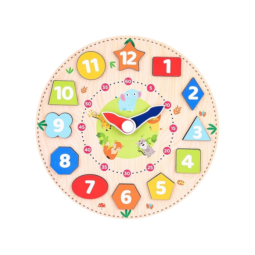 Webby Toys Wooden Learning Clock, Color & Shapes Sorting Toy Price ...