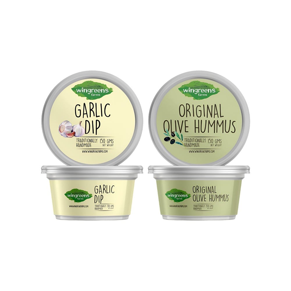 Wingreens Farms Garlic Dip + Original Olive Hummus Dip Combo Price ...