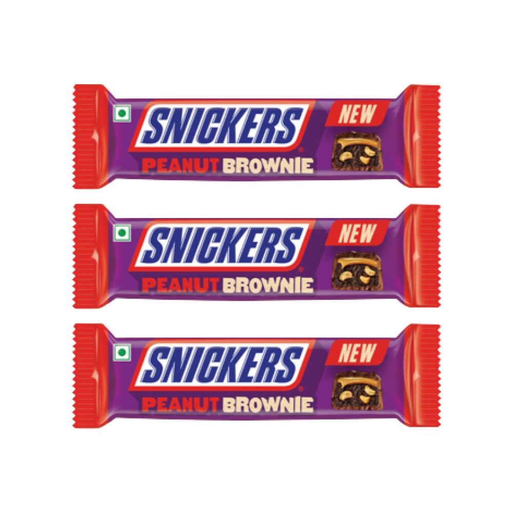 Snickers Peanut Brownie Filled Bar - Pack of 3 Price - Buy Online at ...