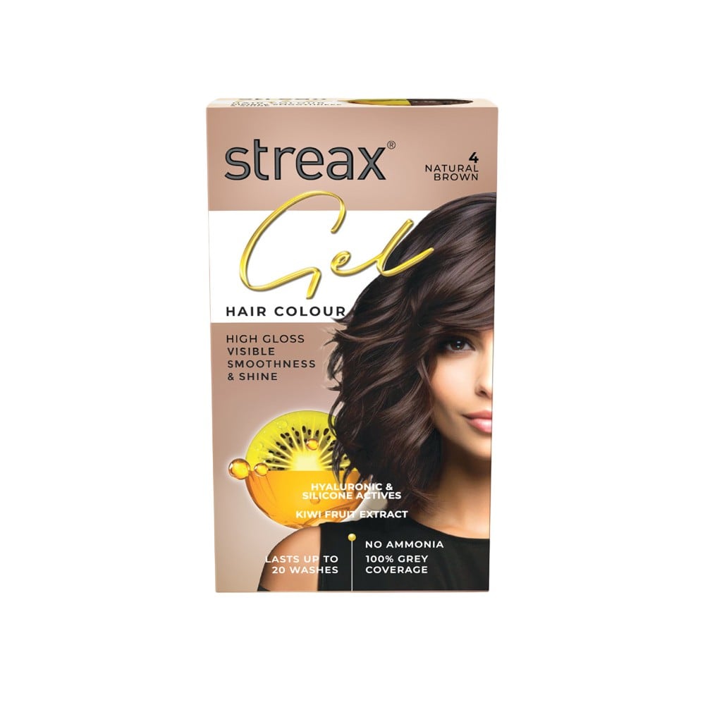 Streax Gel Hair Colour (4 Natural Brown) Price - Buy Online at ₹156 in ...