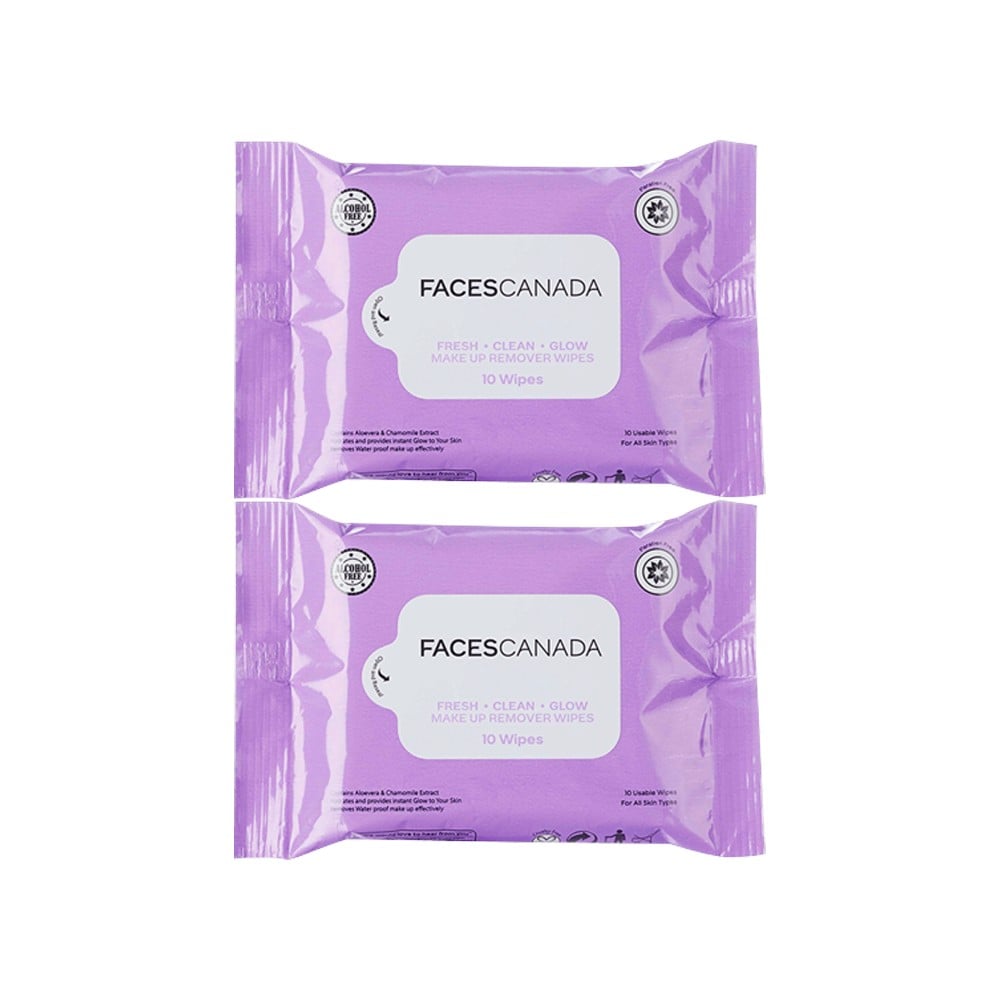 Faces Canada Fresh Clean Glow Makeup Remover Wipes - Pack of 2 Price ...