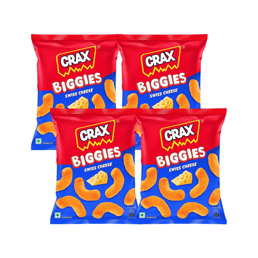 Crax Biggies Swiss Cheese Puffs Snacks - Pack of 4 Price - Buy Online ...