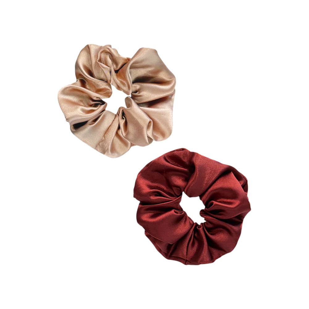 Edel Satin Scrunchie with Pouch (Wine Red, Blush Beige) Price - Buy ...