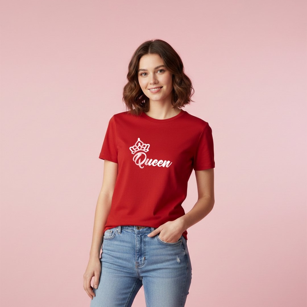Mad Over Print Queen Women T-Shirt (Red) Price - Buy Online at Best ...