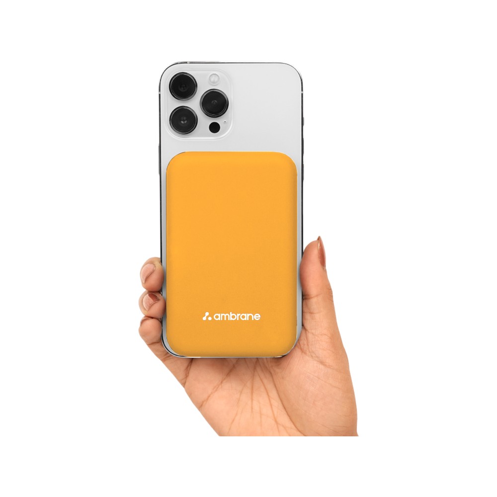 Ambrane Wireless Magsafe 10000 mAh Power Bank (Yellow) Price - Buy ...