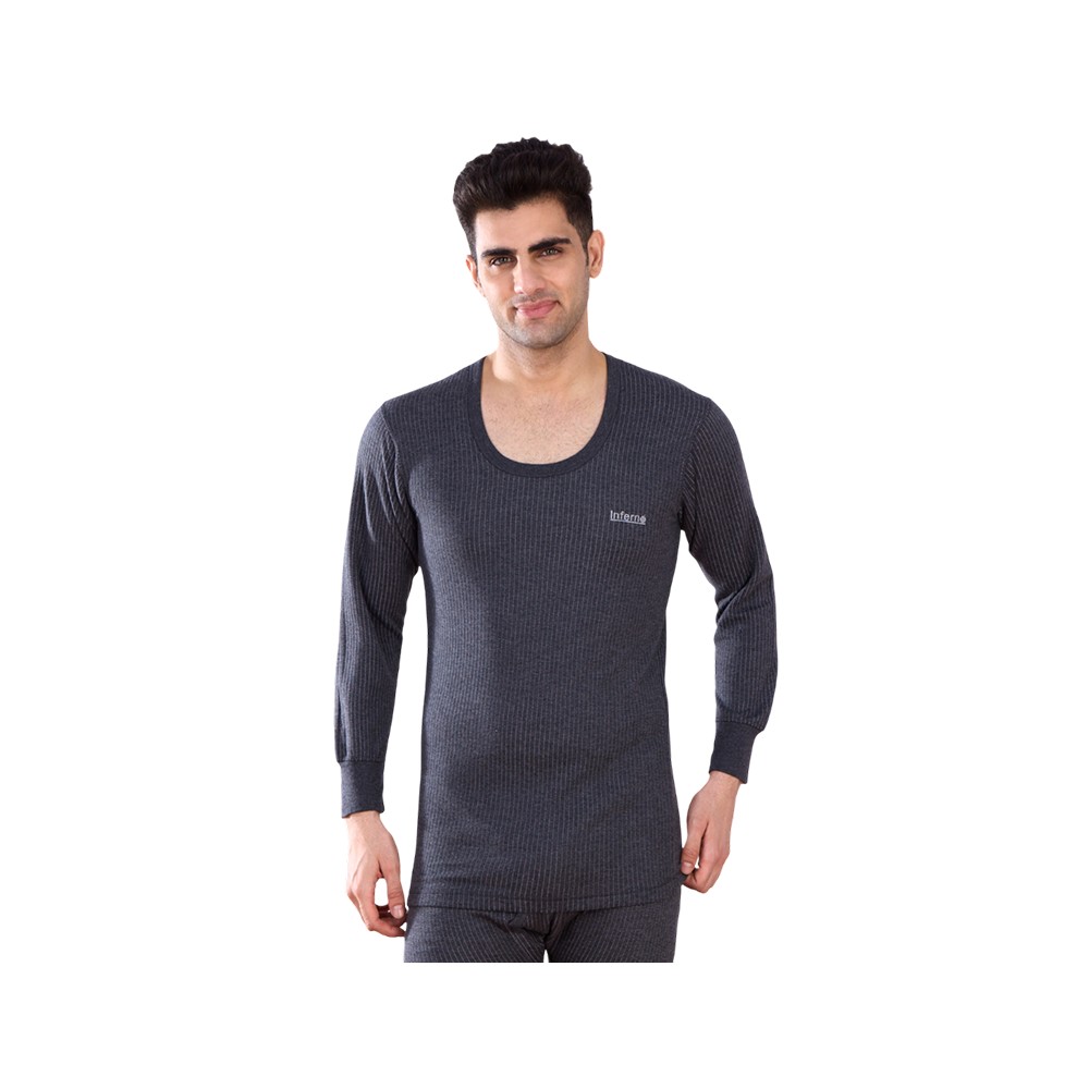 Lux Inferno Men's Self Striped Thermal Top (Charcoal) Price - Buy ...