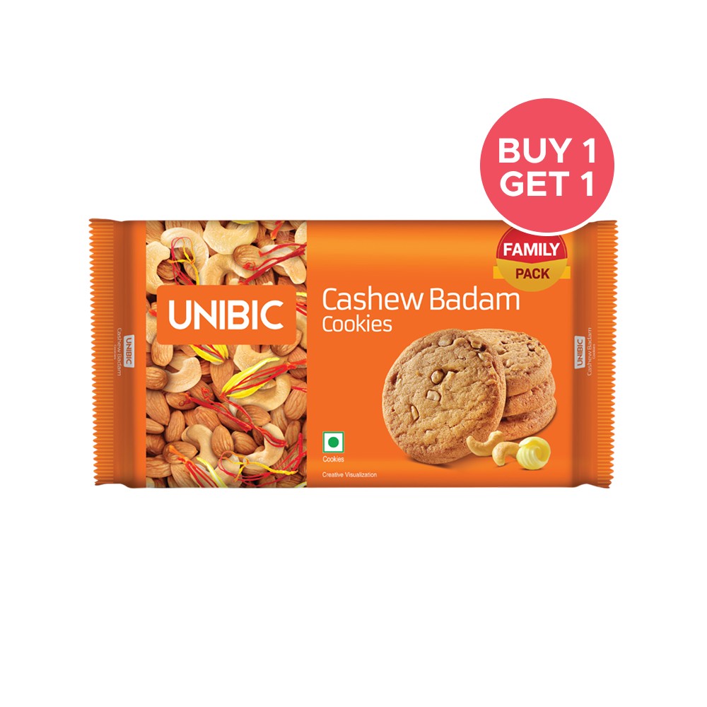 Unibic Cashew Badam Cookies - Buy 1 Get 1 Free Price - Buy Online at ...