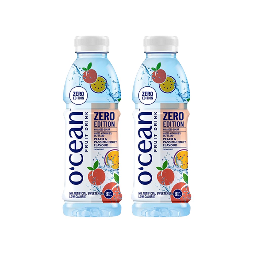 O'cean Zero Edition Peach & Passion Fruit Flavoured Water - Pack of 2 ...