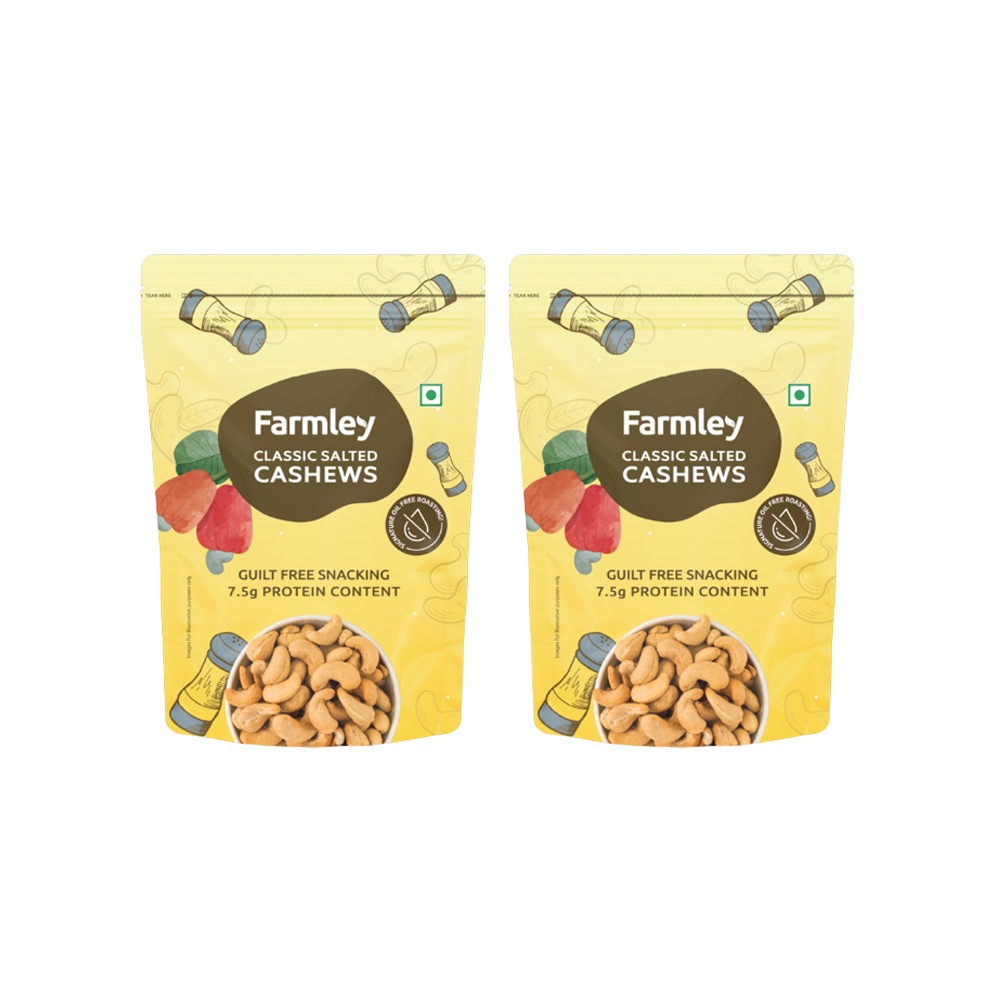 Farmley Classic Salted & Roasted Flavoured Cashew - Pack of 2 Price ...