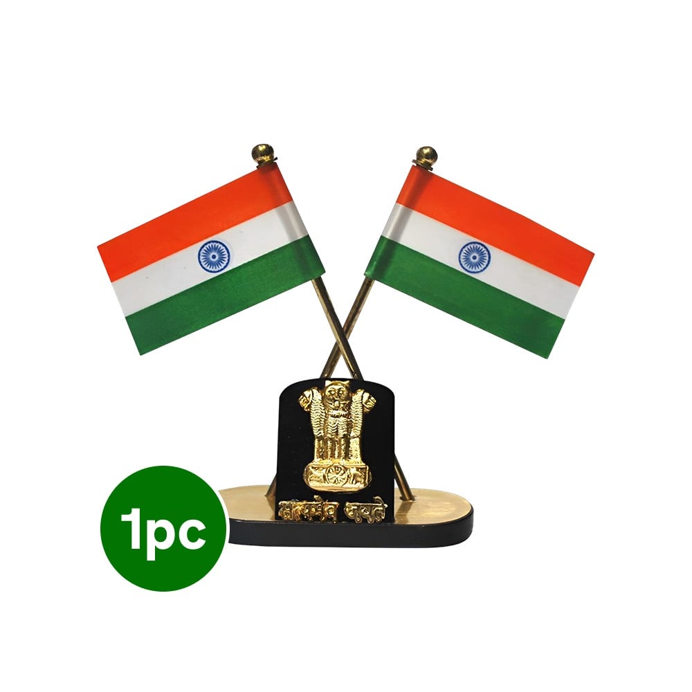 Indian National Flag & Emblem Table Cross (Multicolour) - Hankley Price ...