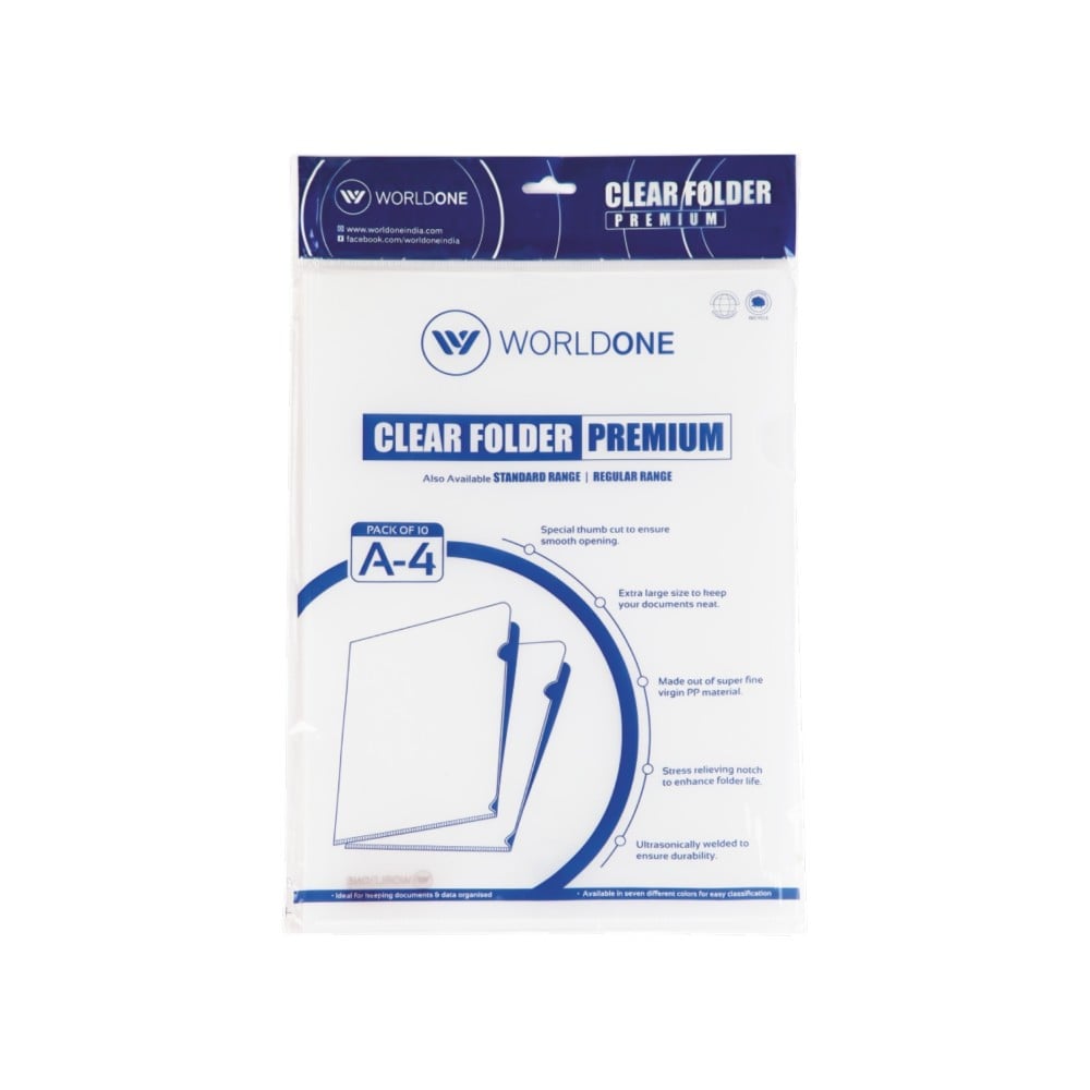 Worldone A4 Clear File Folder (Transparent) Price - Buy Online at Best ...