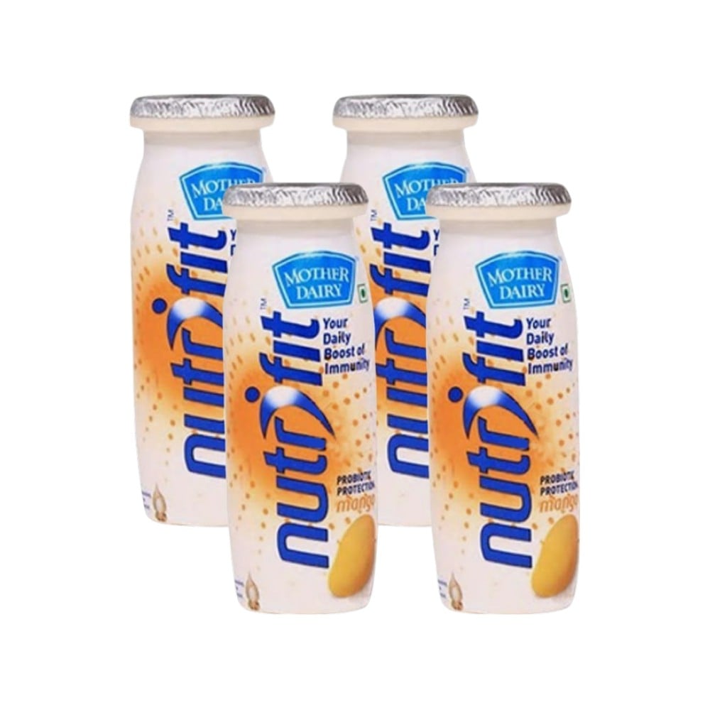 Mother Dairy Nutri Fit Probiotic Drink Mango Lassi - Pack of 4 Price ...