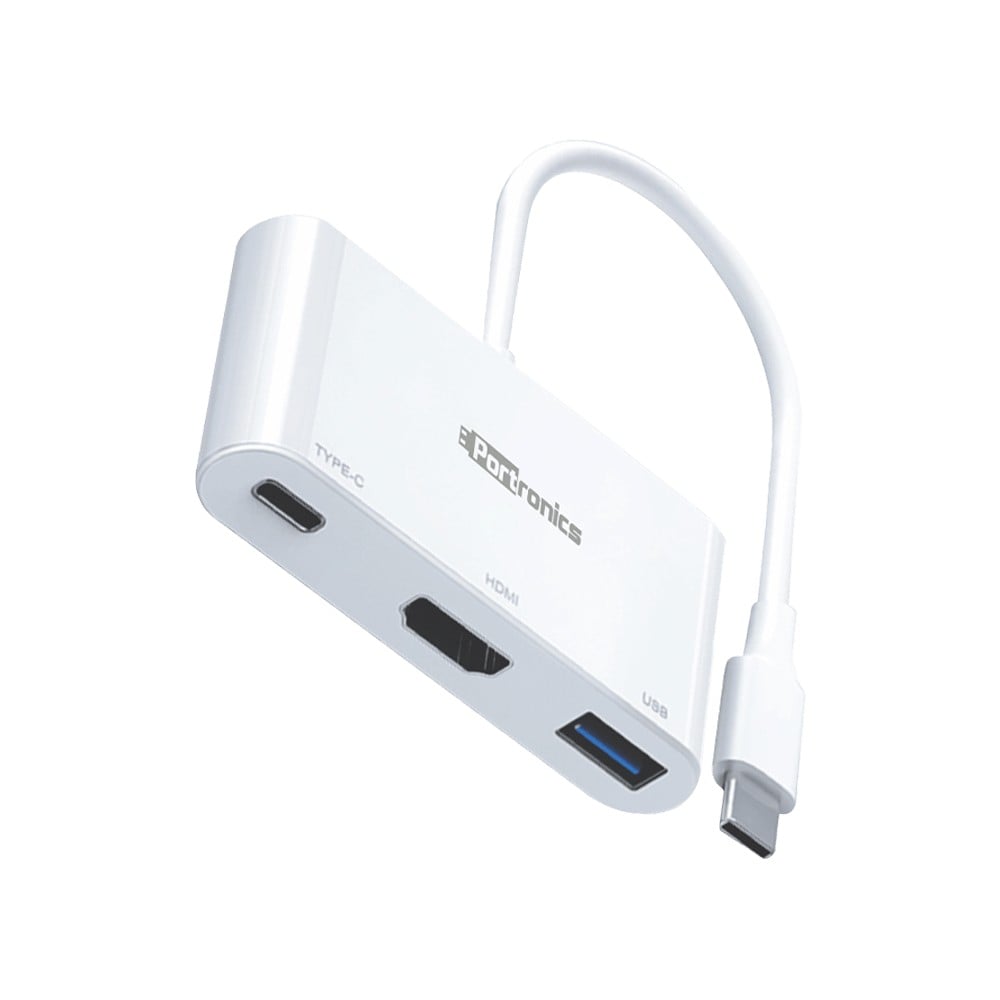 Portronics C-Konnect 3-in-1 USB Hub (Type C + USB + HDMI, White) Price ...