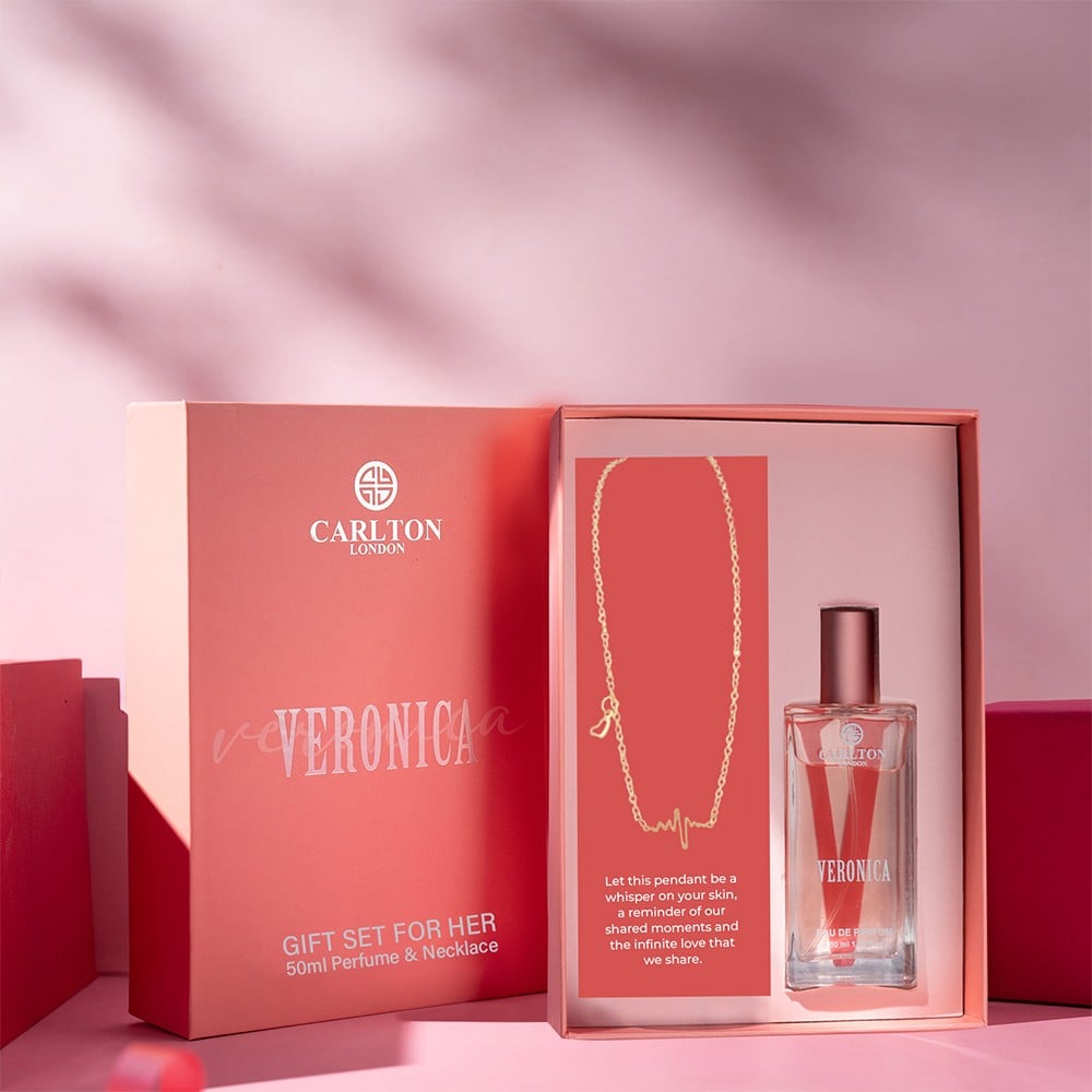 Carlton London Women's Perfume Gift Box with Necklace (Veronica) Price ...