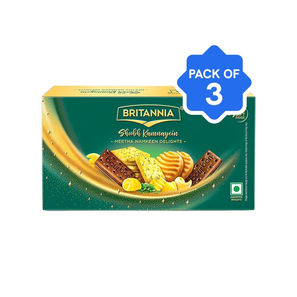 Britannia Shubhkamnaye Meetha Namkeen Delights Biscuits Gift Pack (380. ...