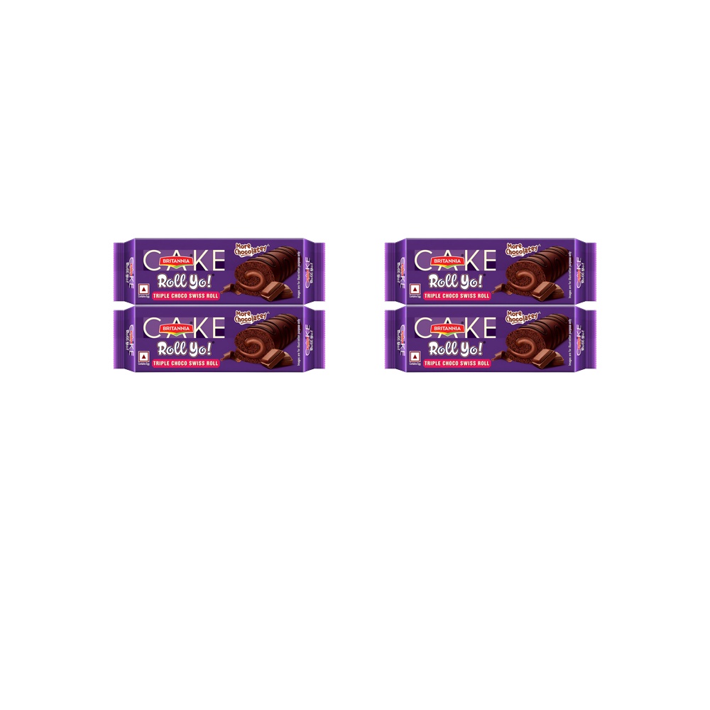 Britannia Cake Roll Yo Triple Choco Swiss Roll - Pack of 4 Price - Buy ...