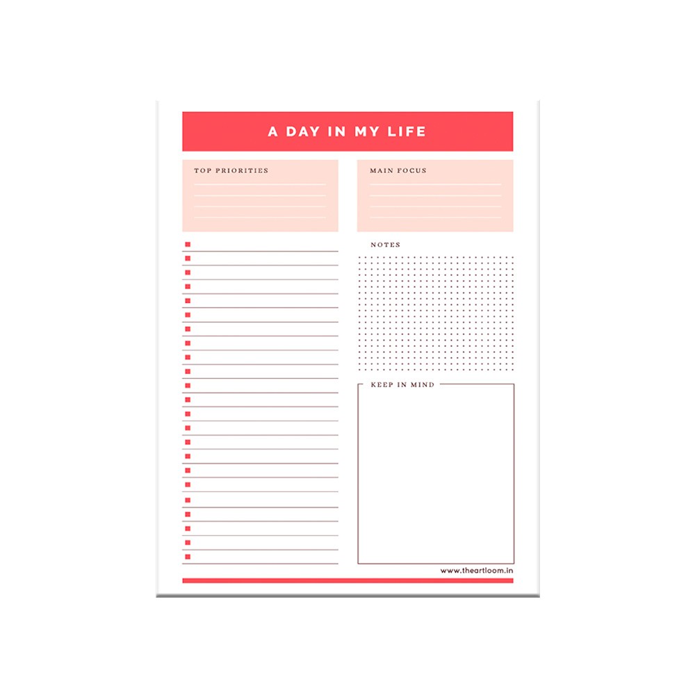 The Art Loom Single Line Planner - Day in my life (50 Pages) Price ...