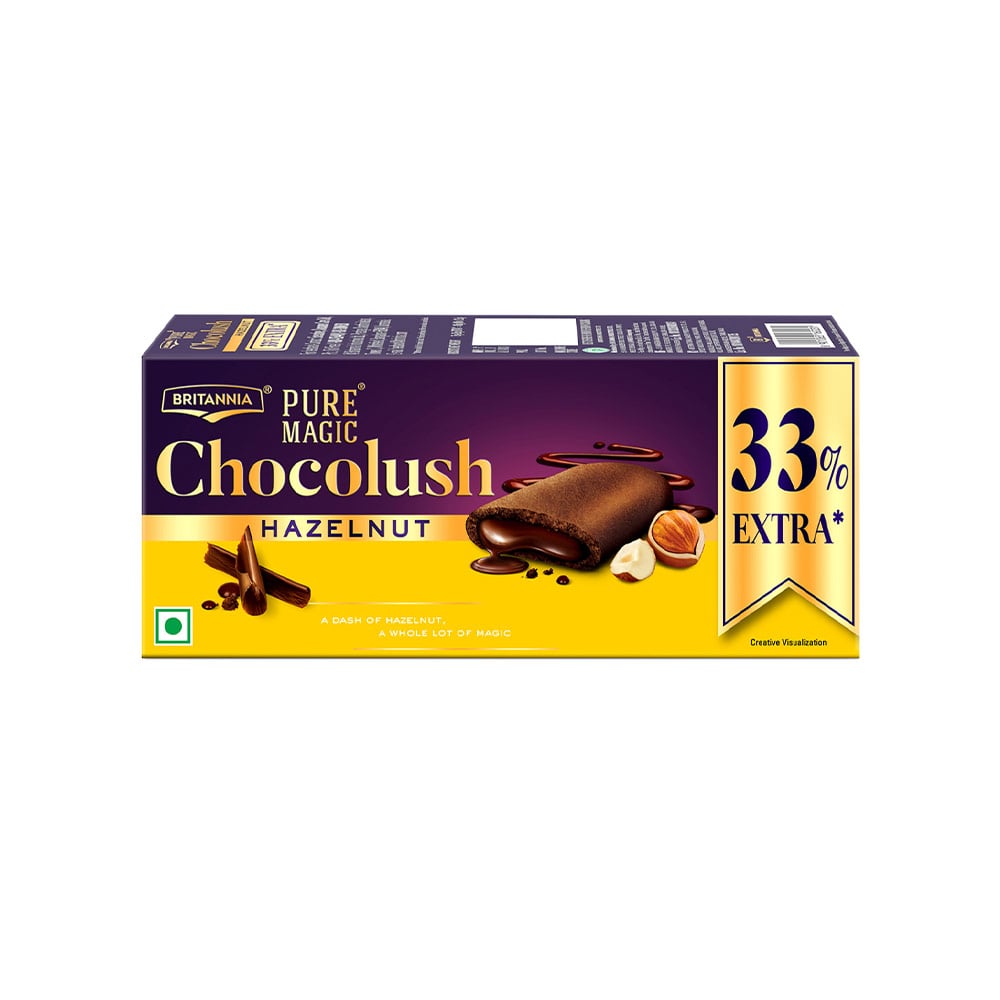 Britannia Pure Magic Chocolush Hazelnut Cream Biscuits - Pack of 2 ...