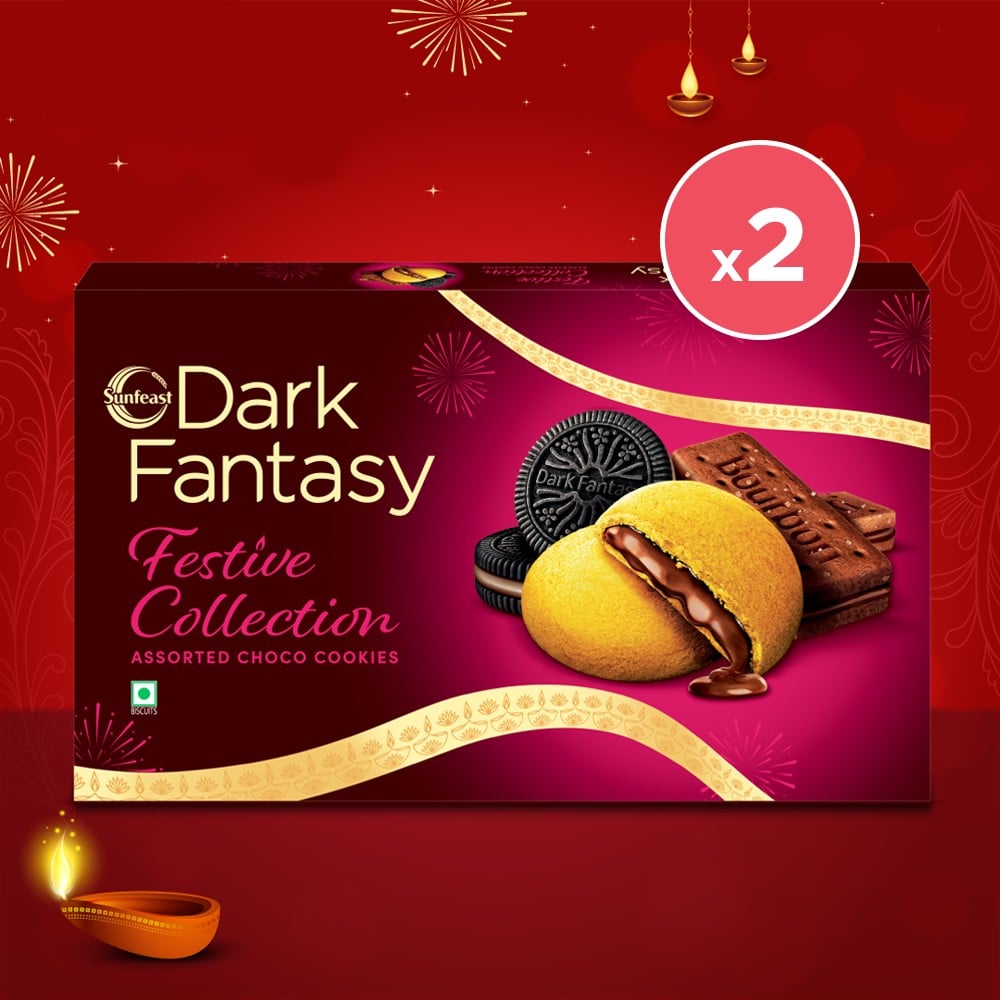 Sunfeast Dark Fantasy Festive Collection Biscuits Gift Pack - Pack of 2 ...