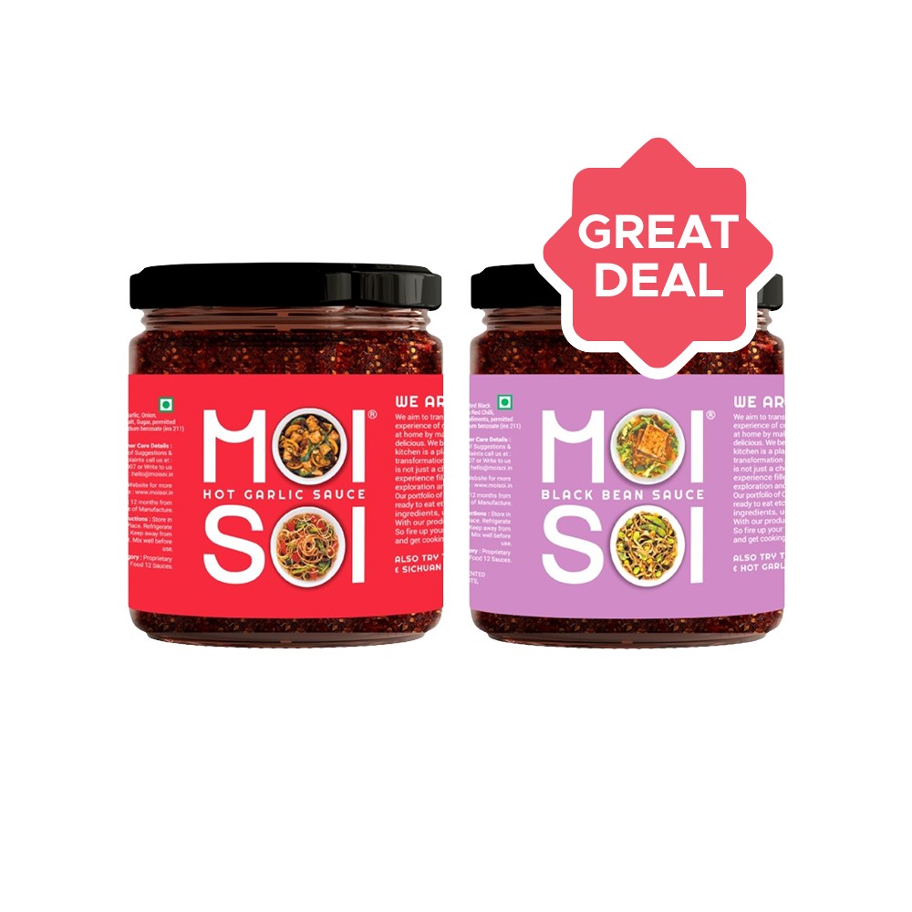 Moi Soi Black Bean Sauce + Hot Garlic Sauce - Dip - Spread - Cook Combo ...