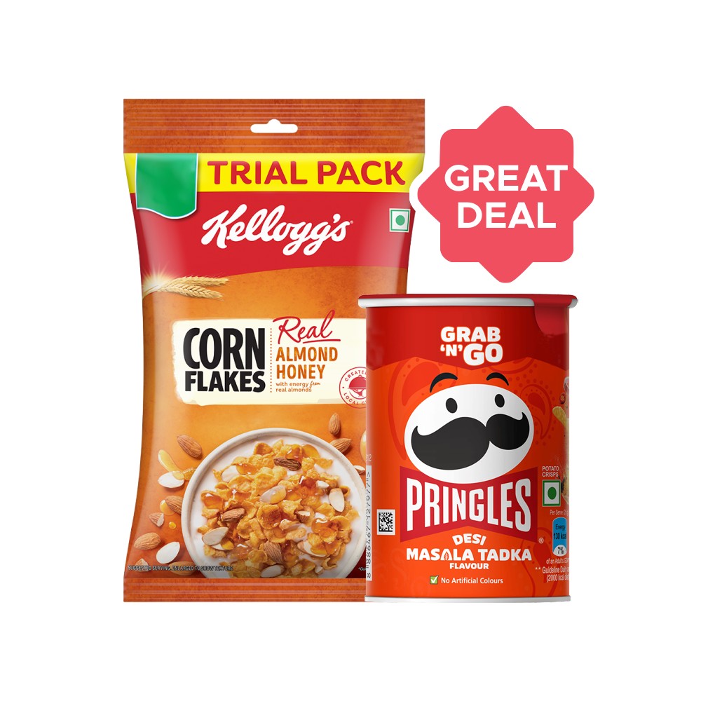 Kellogg's Real Almond Honey Corn Flakes + Pringles Grab 'N' Go Desi ...