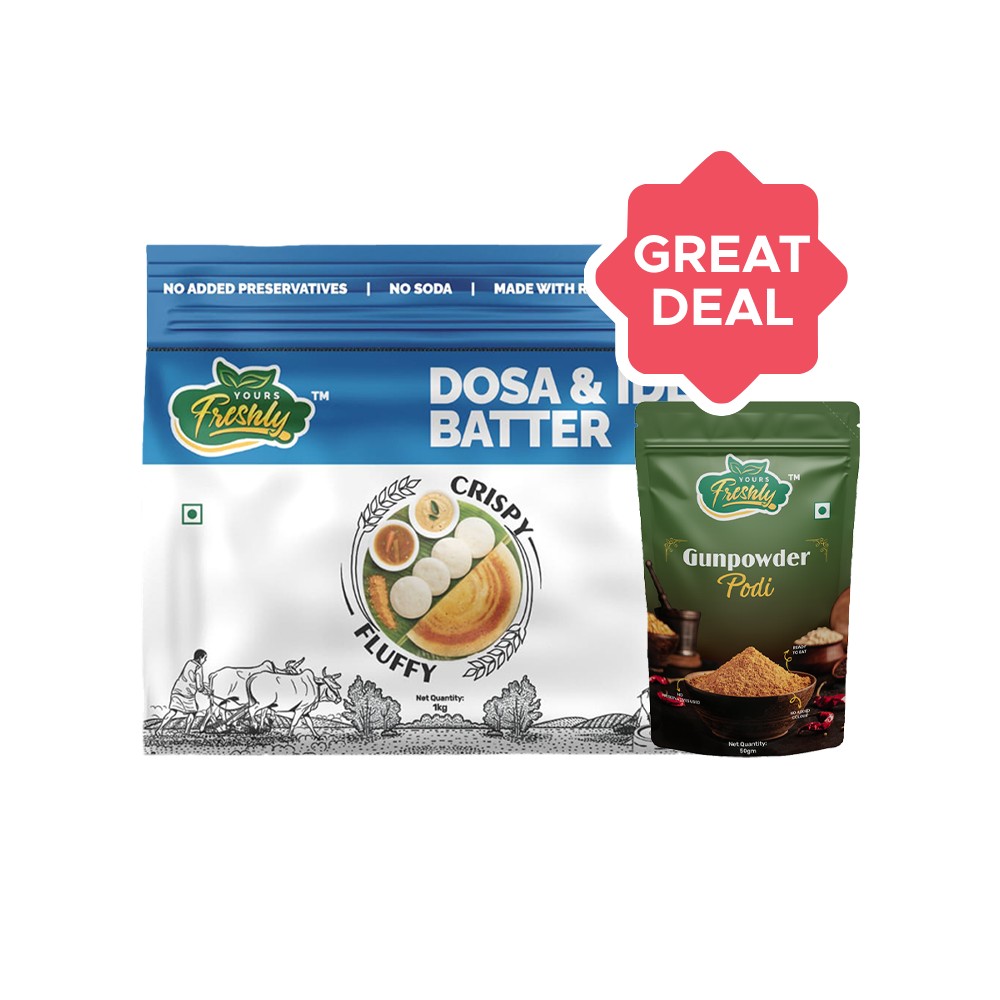 Yours Freshly Dosa & Idli Batter + Gun Powder Podi Combo Price - Buy ...
