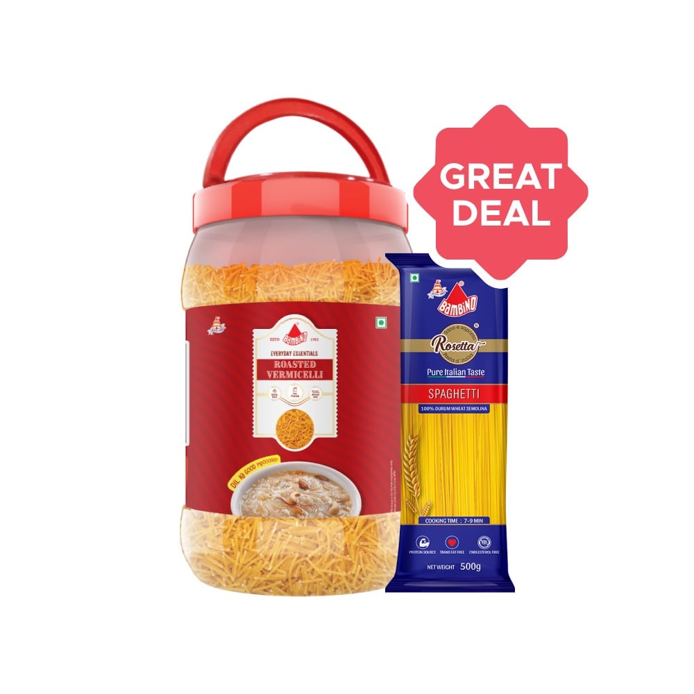 Bambino Roasted Vermicelli + Rosetta Premium Pasta Spaghetti Combo ...