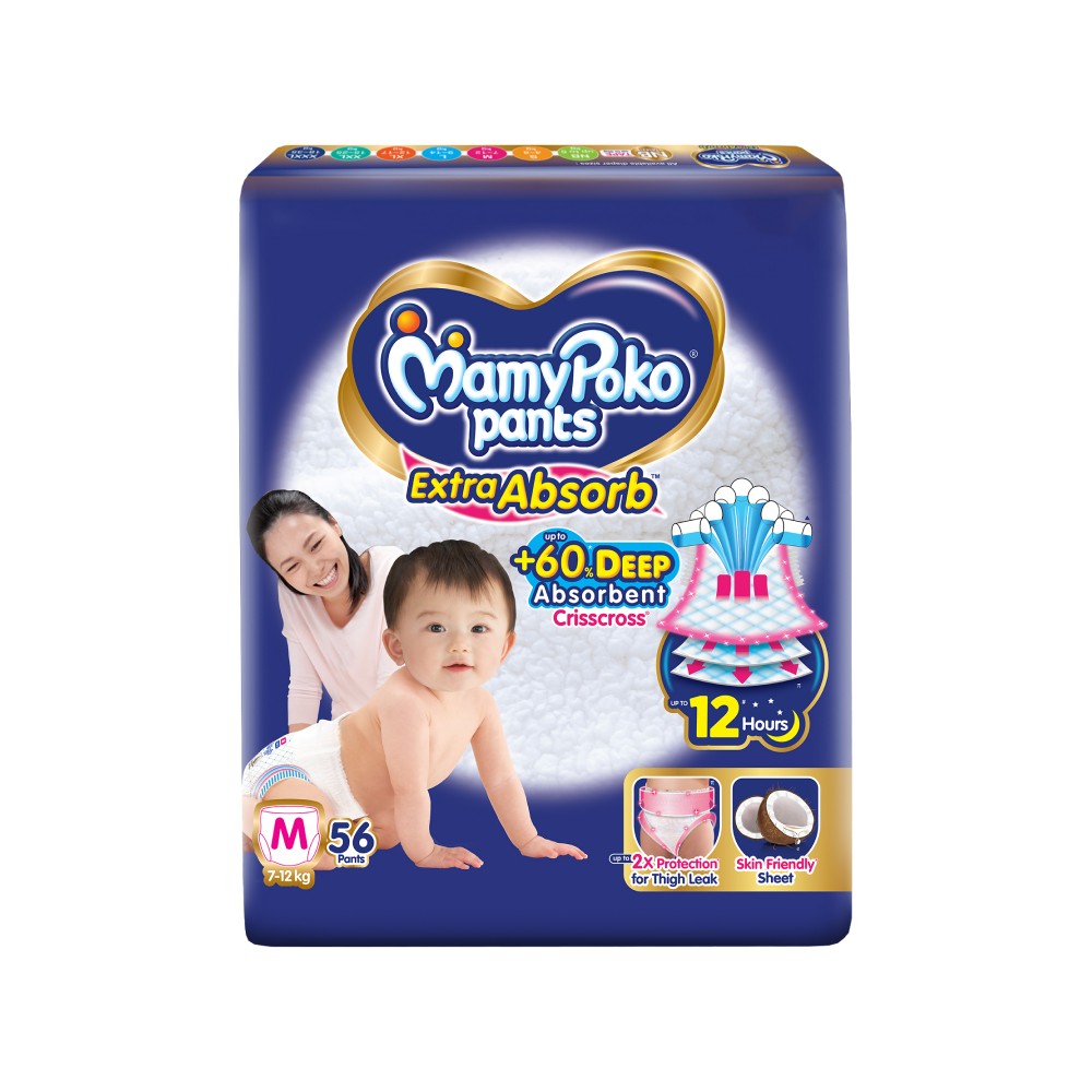 MamyPoko Pants Extra Absorb Diaper (M, 7-12 kg) Price - Buy Online at ...