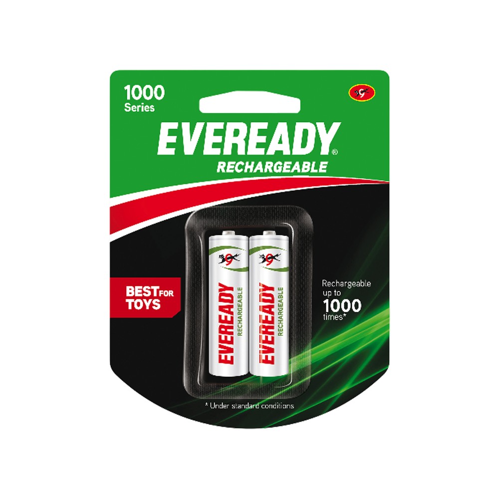 Eveready 1000 Series AA Rechargeable Battery (600 mAh, 1.2V NiMH) Price ...