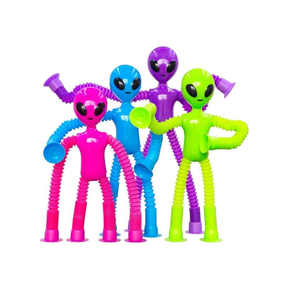Kidology Alien Telescopic Suction Cup Pop Tube Interactive Toy Colour ...