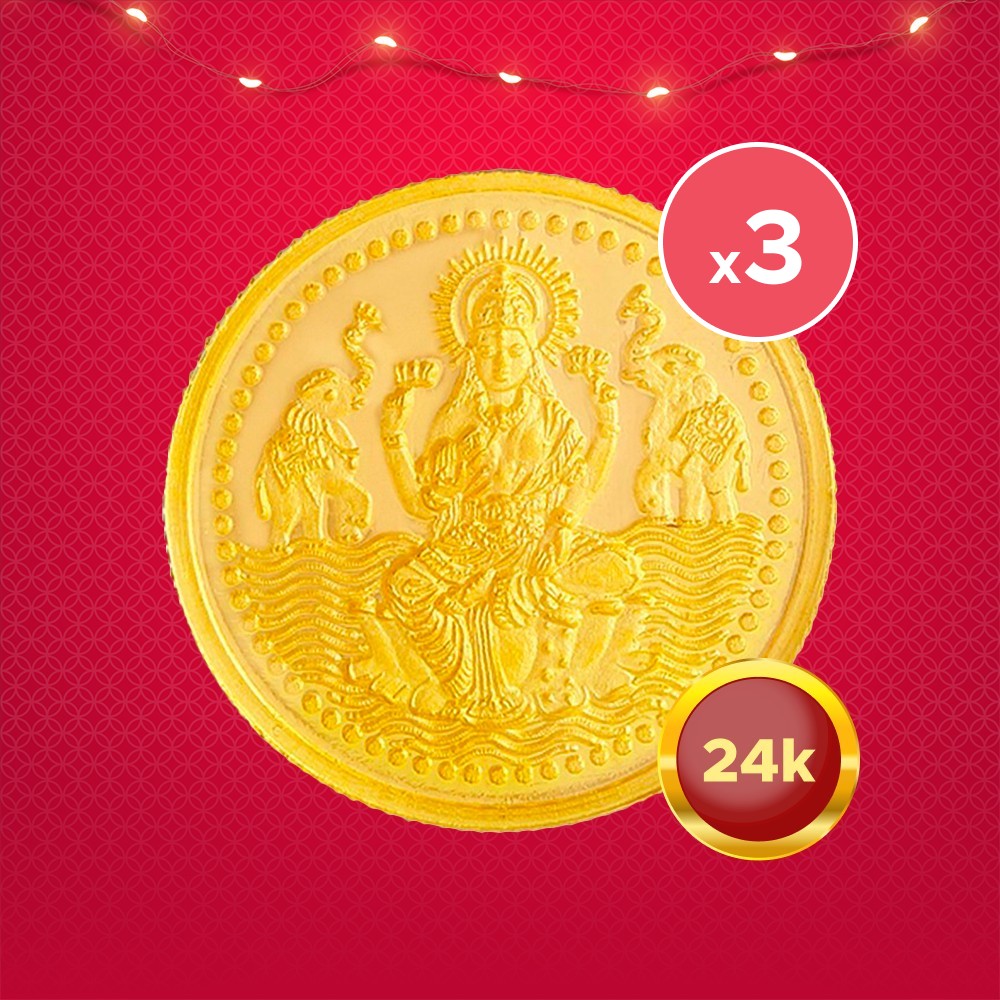 Malabar Gold Diamonds 1 G Laxmi 24 Carat Gold Coin Pack Of 3 Price Malabar Gold Diamonds 1 G Laxmi 24 Carat Gold Coin Pack Of 3 Price