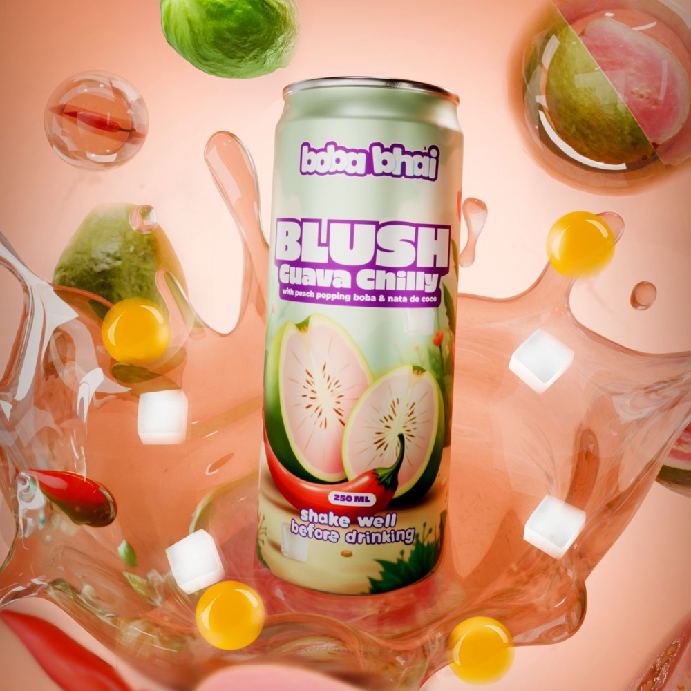 Boba Bhai Guava Chilli Fruit Drink with Popping Boba & Nata De Coco ...