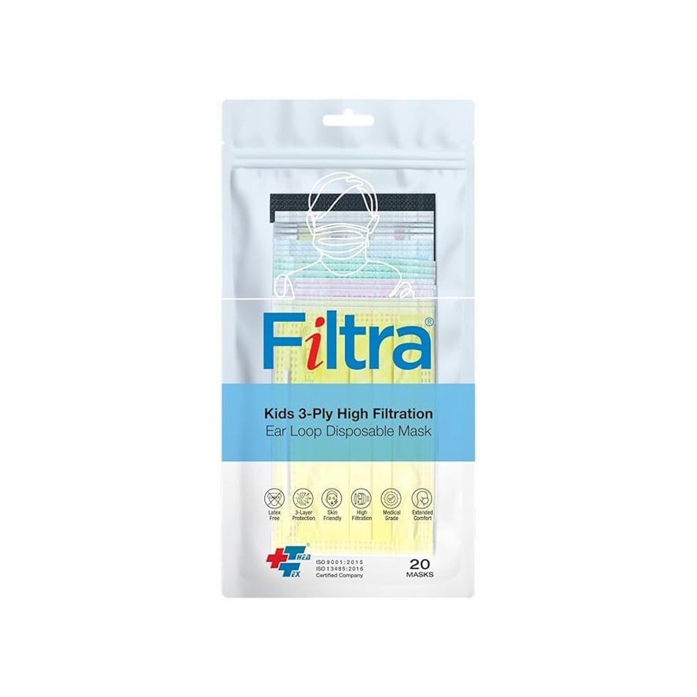 Filtra 3-Ply Ear Loop Kids 3 Ply Mask Price - Buy Online at Best Price ...